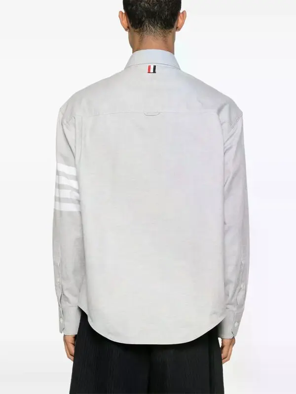Thom Browne 4-bar Flannel Shirt - Grey