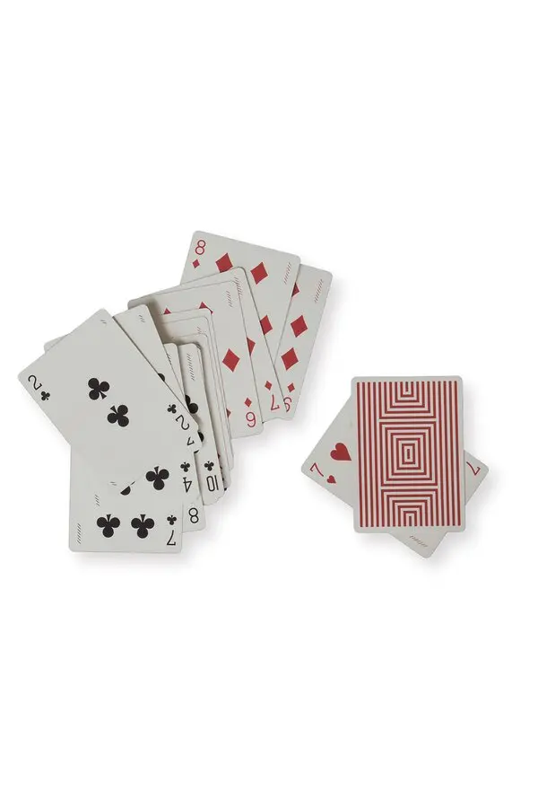 THROWING DOUBLES The Marrakesh Leather Playing Card Set In Beige