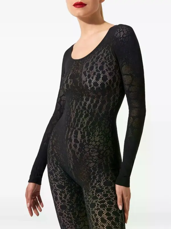 Wolford Python-pattern Long-sleeve Jumpsuit - Black
