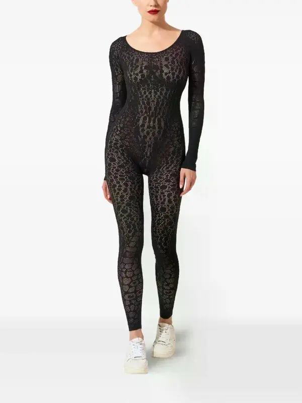 Wolford Python-pattern Long-sleeve Jumpsuit - Black