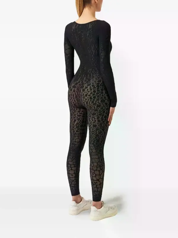 Wolford Python-pattern Long-sleeve Jumpsuit - Black