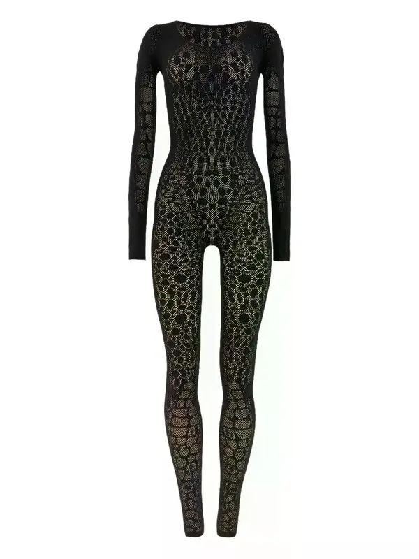 Wolford Python-pattern Long-sleeve Jumpsuit - Black