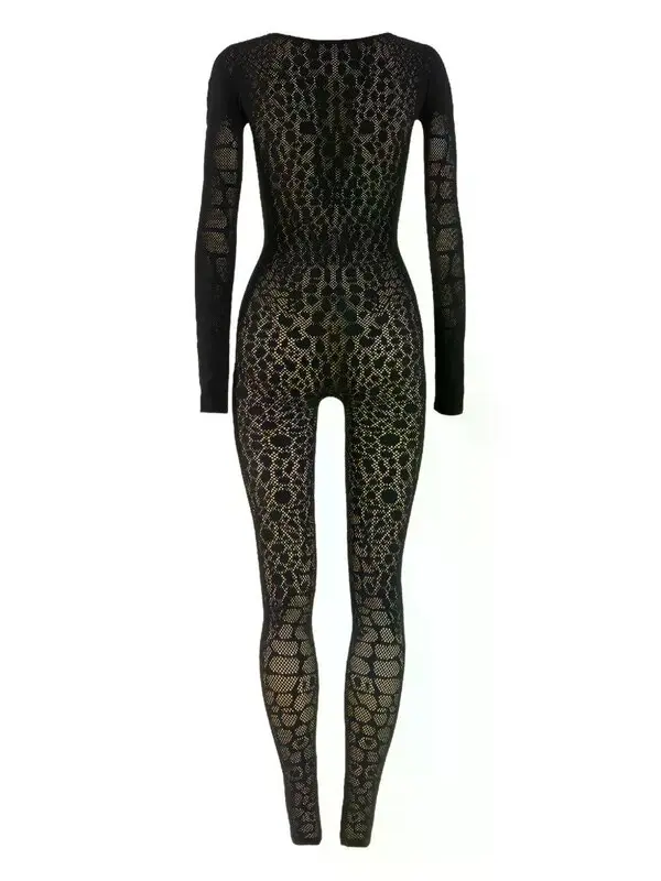 Wolford Python-pattern Long-sleeve Jumpsuit - Black
