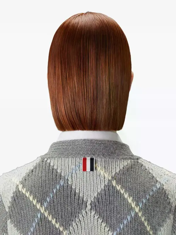 Thom Browne Argyle-intarsia Merino-wool Cardigan - Grey
