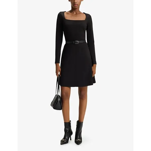 Hugo Square-Neck Mini Dress - Black