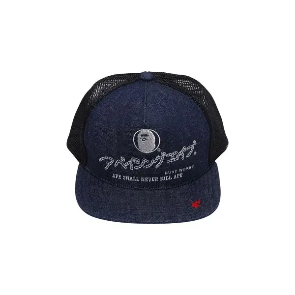 A BATHING APE Denim Mesh Cap - Blue