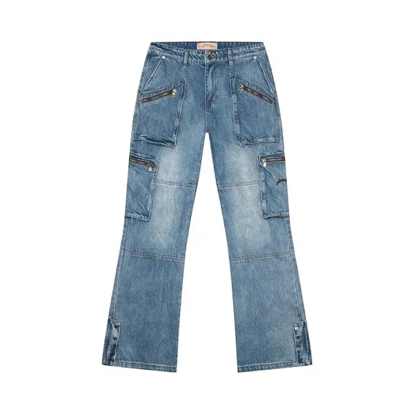 GODSPEED Double Pocket Flared Cargo Denim