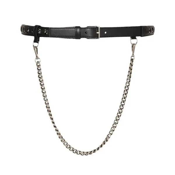 Alexander McQueen Inserted Chain Belt - Black