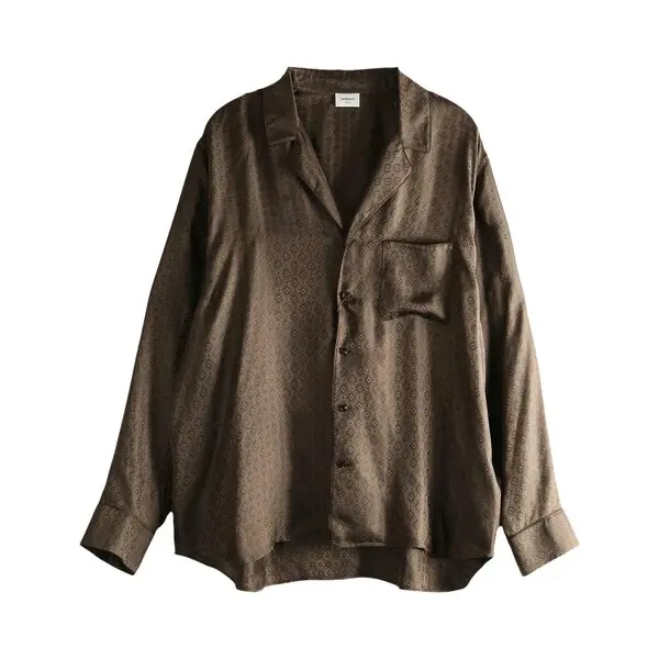 Saint Laurent Notched Collar Pajama Shirt - Tan