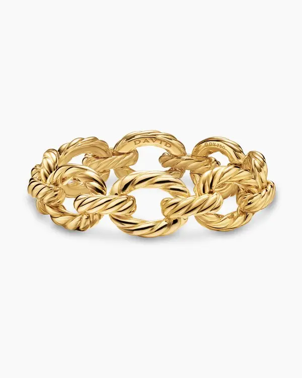 David Yurman Sculpted Cable Oval Link Bracelet - All 18k Yellow Gold