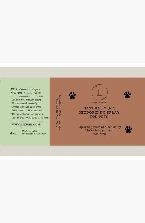 LIZUSH Natural Deodorizing Spray For Pets