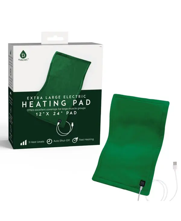 PURSONIC Large Electric Heating Pad With Usb-c – 12"x24" - Green