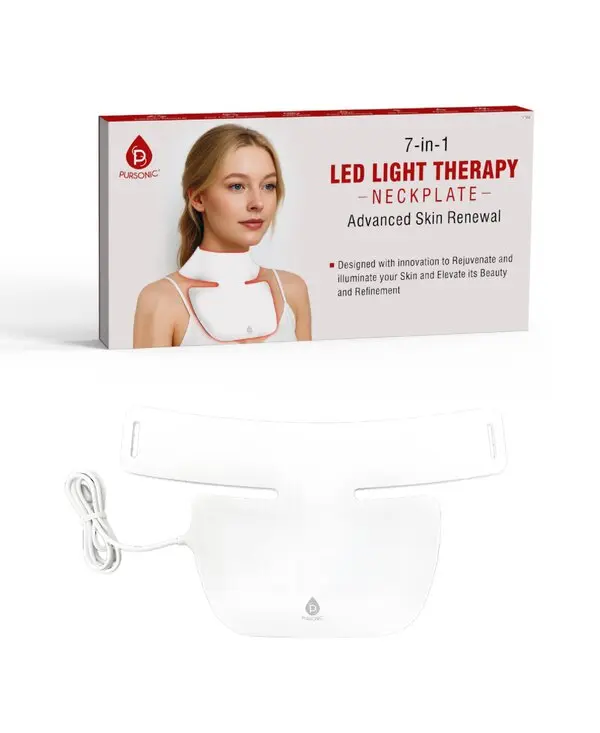 PURSONIC Led Light Therapy Neckplate – Rejuvenate Your Neck & Decollete - White