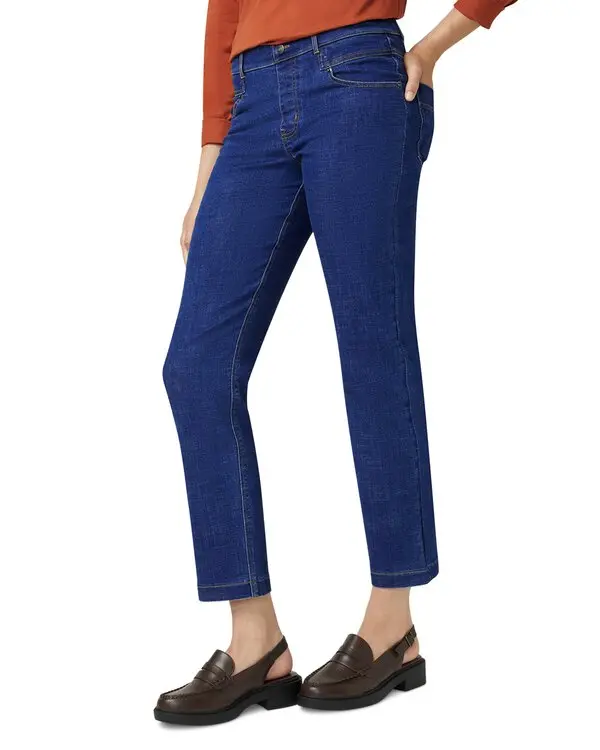 Hue Crosshatch Mid Rise Straight Jeans - Indigo