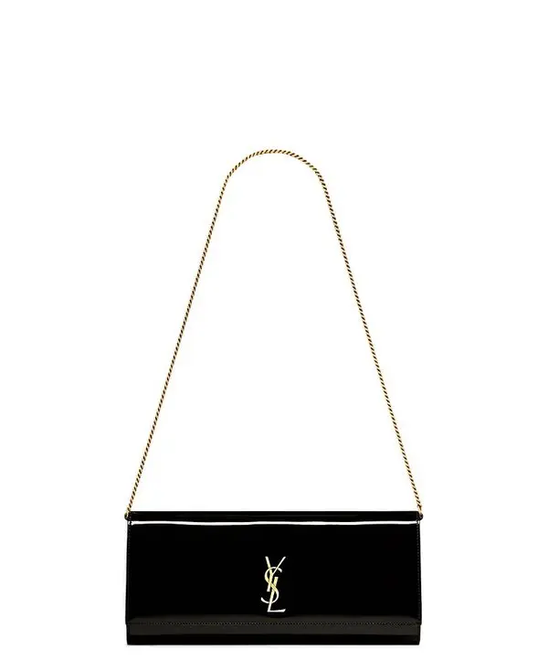 Saint Laurent Kate Clutch In Patent Leather - Black