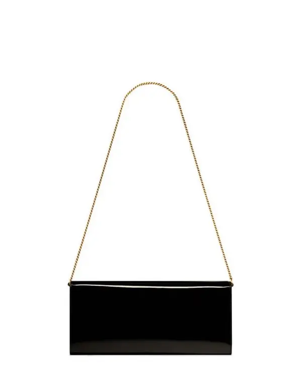 Saint Laurent Kate Clutch In Patent Leather - Black