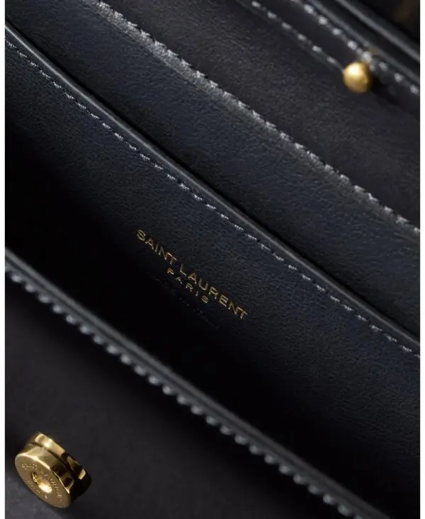 Saint Laurent Kate Clutch In Patent Leather - Black