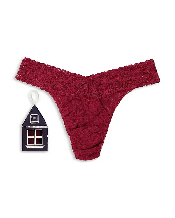 Hanky Panky Signature Lace Original Rise Thong Pack - Dark Pomegranate