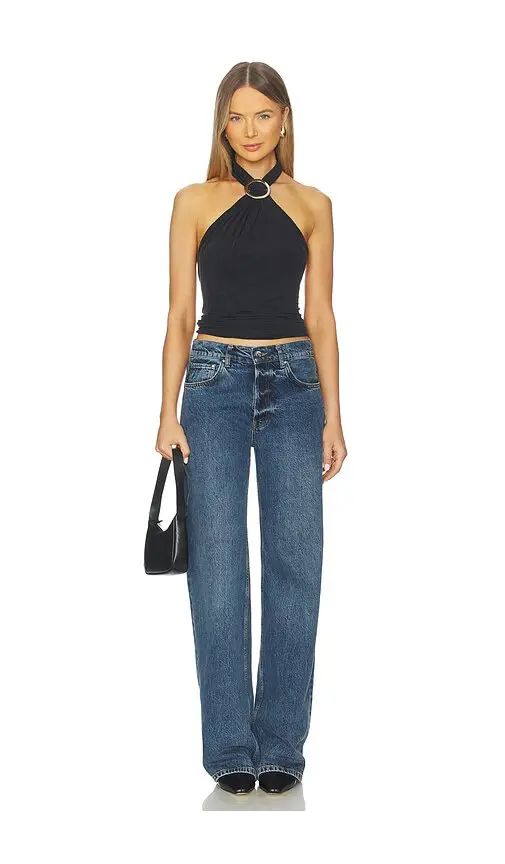 PEACHY DEN Amelia Halter Top - Graphite