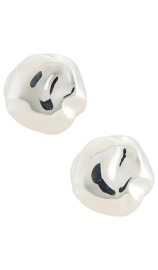 Ettika Molten Spheres Large Stud Earrings - Silver