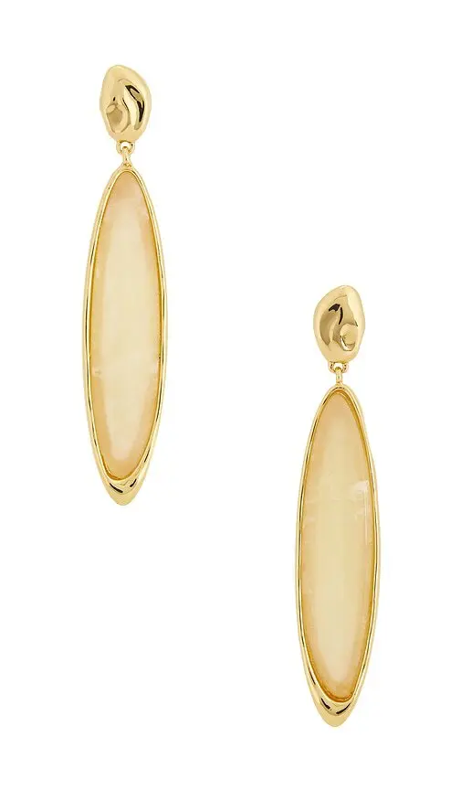 Ettika Liquid Resin Dangle Earrings - Beige & Gold