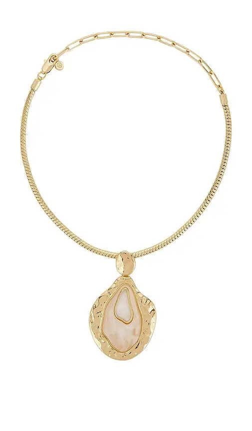 Ettika Liquid Resin Pendant Necklace - Beige & Gold