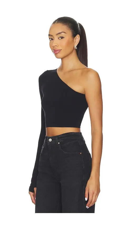 Commando One Shoulder Crop Top With Thumbhole