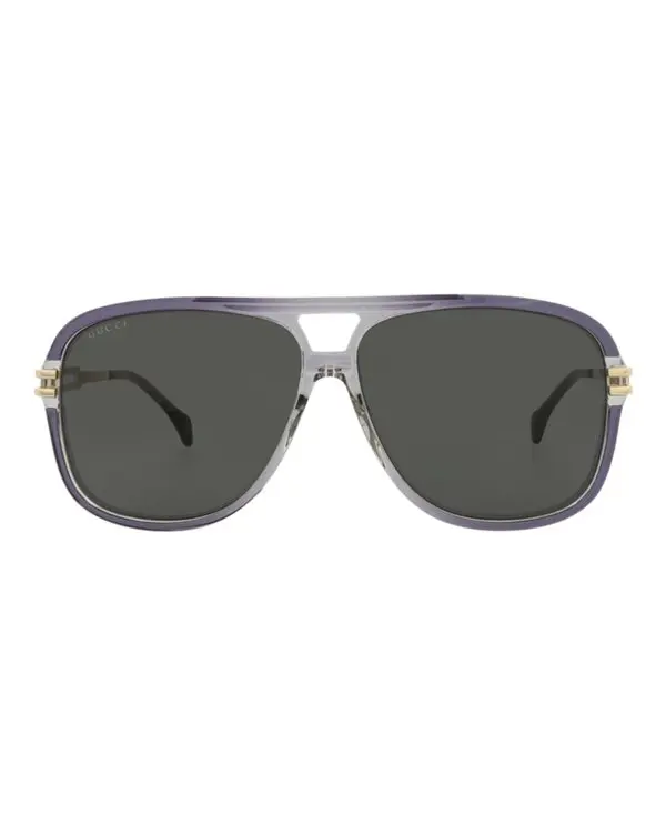 Gucci Aviator Acetate Sunglasses - Grey Gold Grey (gg1105s/30012813/001)