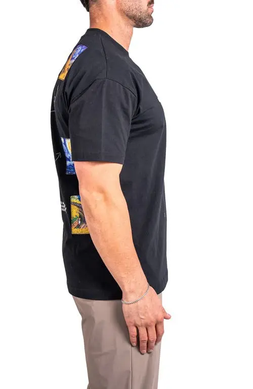 MACEOO Ascension Eyes Appliqué Cotton Graphic T-shirt
