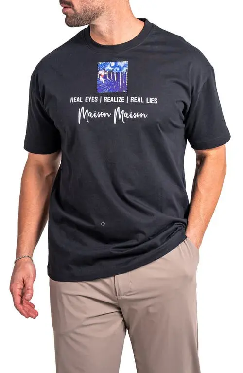 MACEOO Ascension Eyes Appliqué Cotton Graphic T-shirt