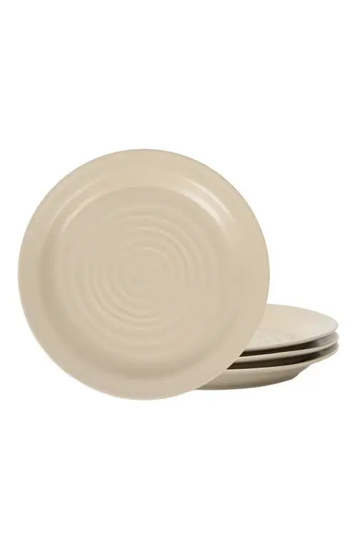 STONE + LAIN Orbit Stoneware 4-piece Dinner Plate Set - Beige