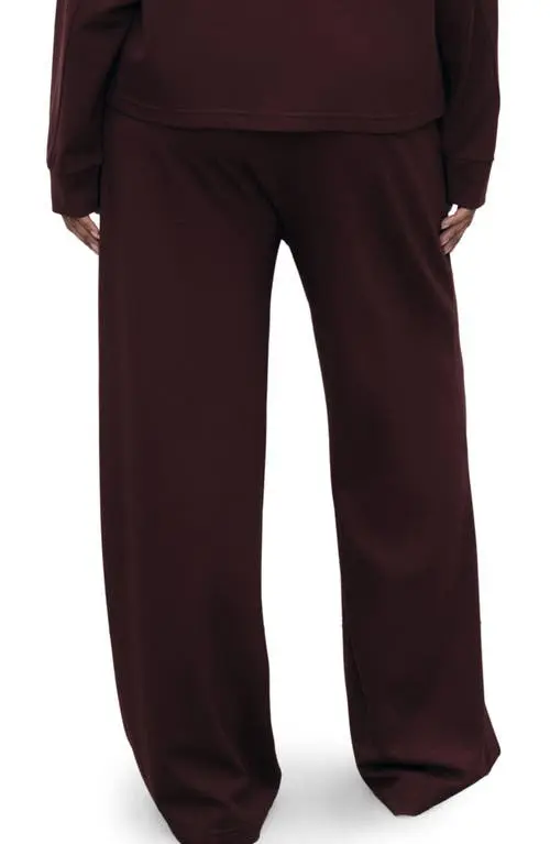 Mango Elastic Waist Trousers - Burgundy