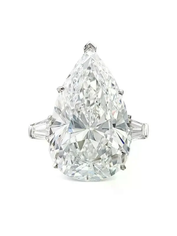TILLA 14k White Gold Pear Diamond Ring - Silver