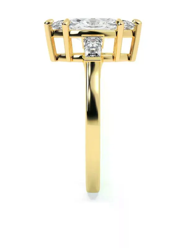 TILLA 14k Yellow Diamond Three Stone Ring - Gold