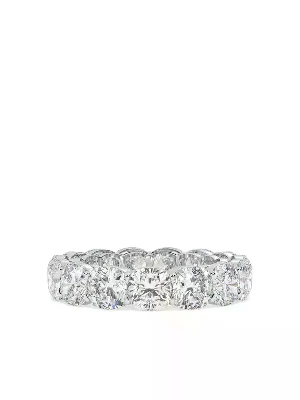 TILLA 14k White Gold Diamond Wedding Band - Silver