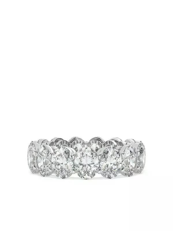 TILLA 14k White Gold 7.5ct Diamond Band Ring - Silver