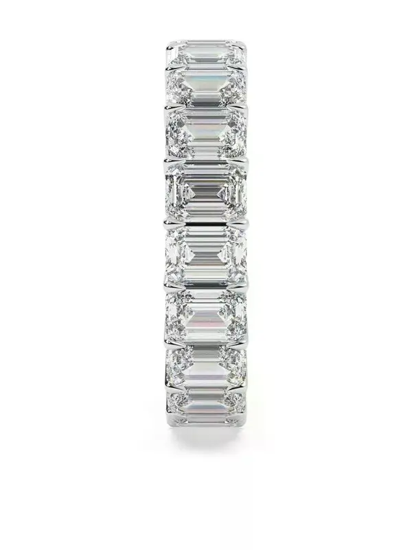 TILLA 14k White Gold Emerald And Diamond Ring