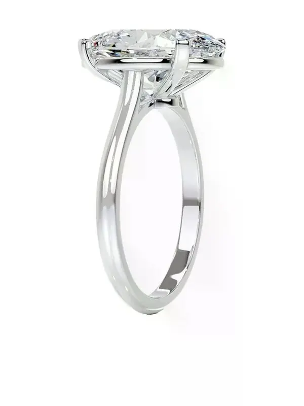 TILLA 14k White Gold Oval Diamond Solitaire Ring - Silver