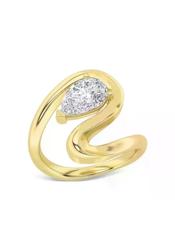 TILLA 14k Yellow Diamond Twisted Ring - Gold
