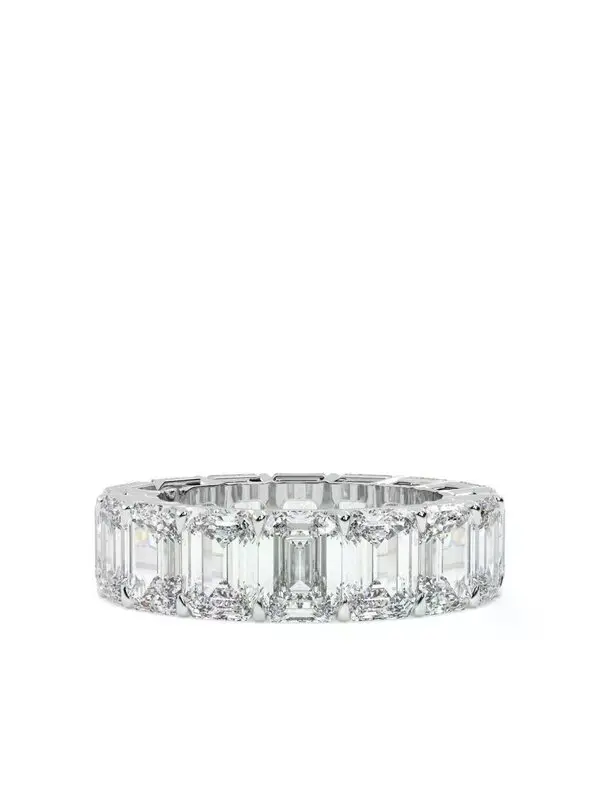 TILLA 14k White Gold Lab Grown Diamond Band Ring - Silver