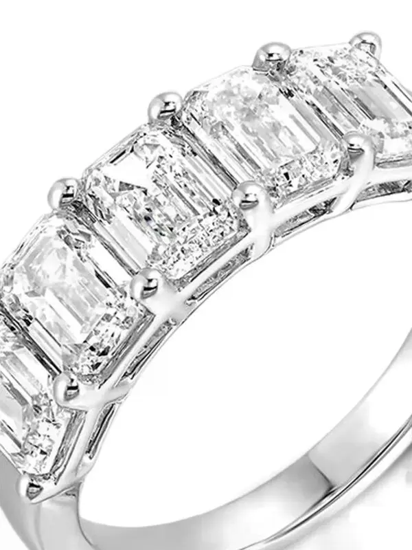 TILLA 14k White Gold Lab-grown Diamond And Emerald Ring
