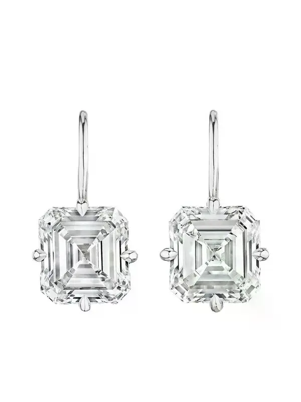 TILLA 14k White Gold Lab-grown Diamond Drop Earrings - Silver