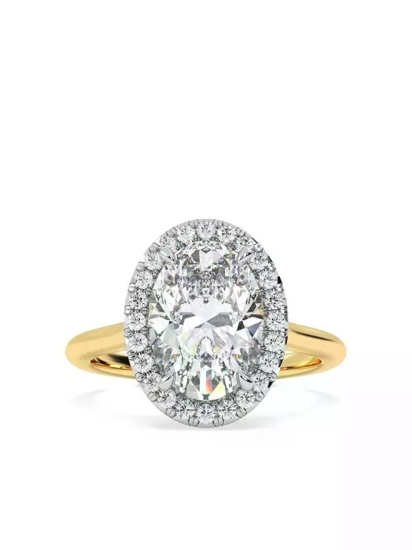 TILLA 14k Yellow Oval Lab-grown Diamond Halo Ring - Gold