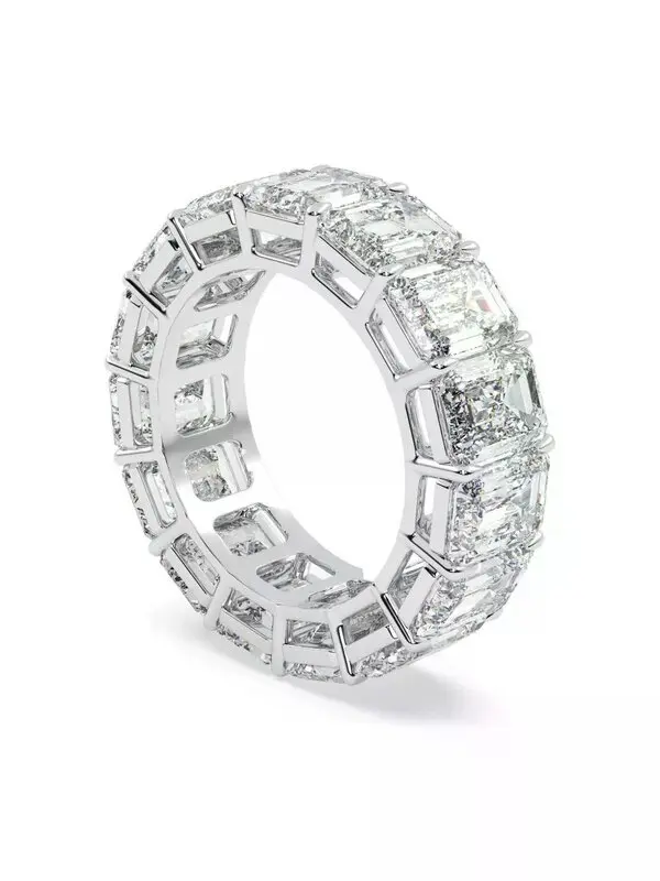 TILLA 14k White Gold 14.0 Tcw Diamond Eternity Ring
