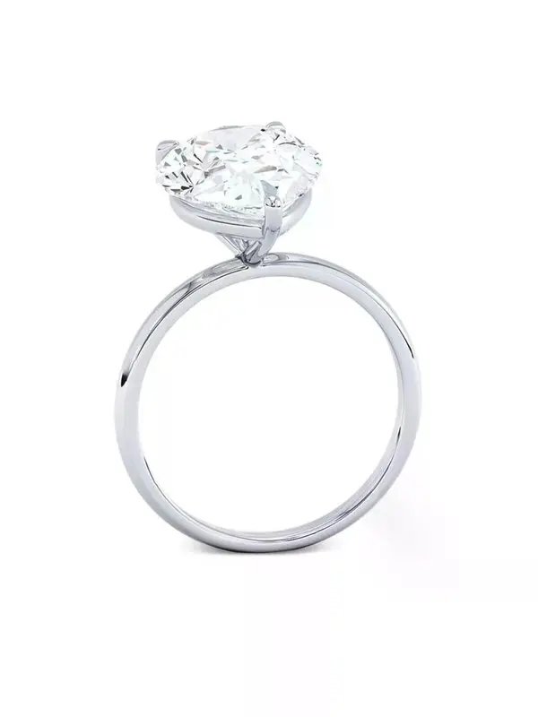 TILLA 14k White Gold Pear Diamond Solitaire Ring - Silver