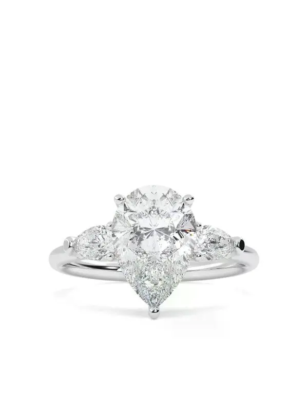 TILLA 14k White Gold Pear Cut Diamond Ring - Silver