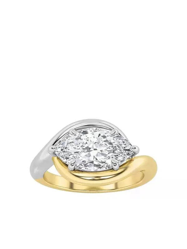 TILLA 14k Diamond Twisted Ring - Gold