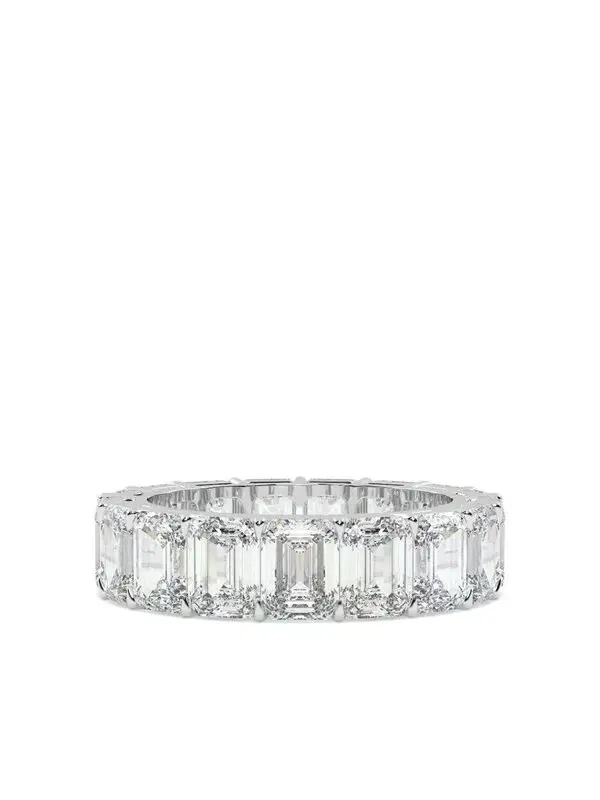 TILLA 14k White Gold Lab-grown Diamond Band Ring - Silver