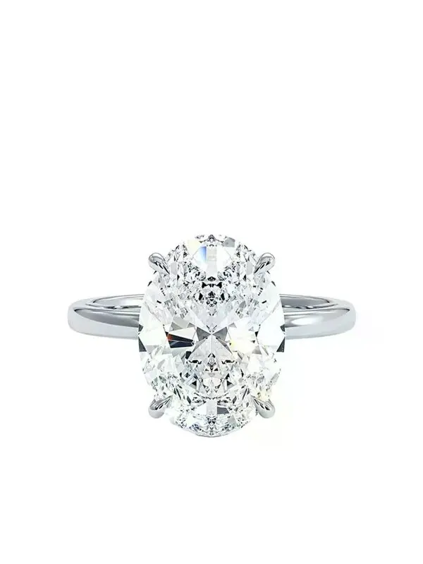 TILLA 14k White Gold 5.0 Carat Diamond Solitaire Ring - Silver