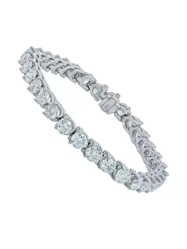 TILLA 14k White Gold 10ctw Lab-grown Diamond Tennis Bracelet - Silver